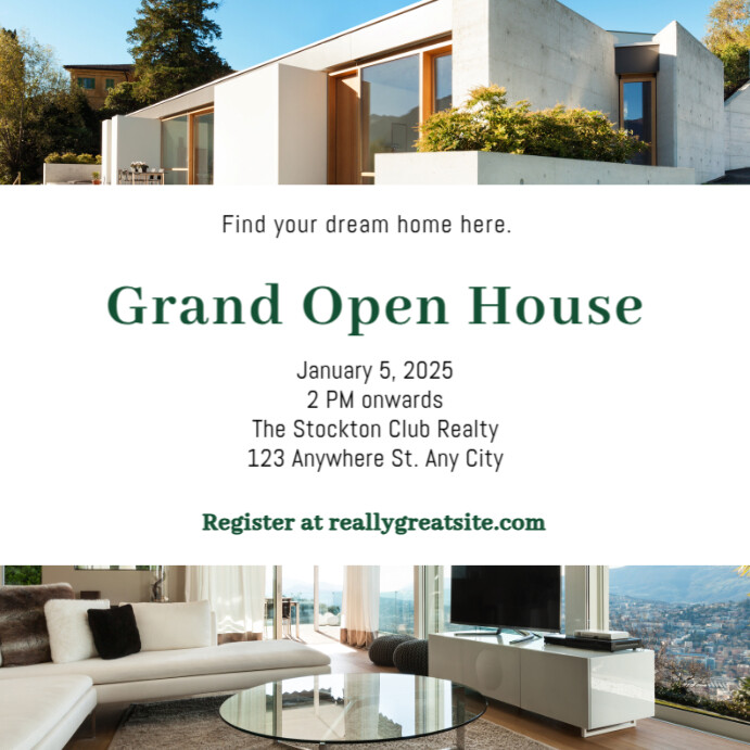 Copy of White Collage Modern Grand Open House Invitation Template ...