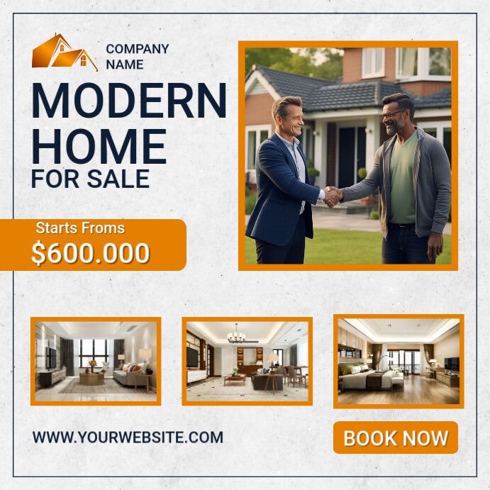White Collage Modern Home For Sale Instagram Post Template | PosterMyWall