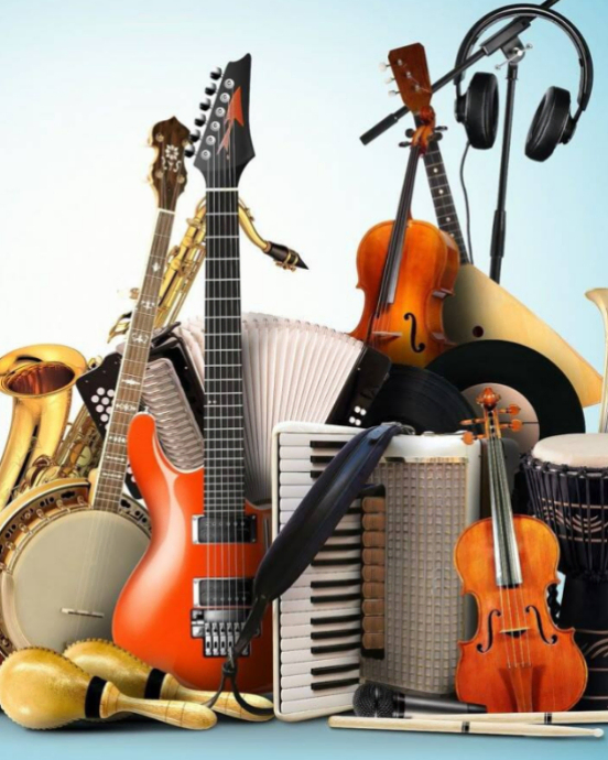 Plantilla de White Collage Musical Instruments Instagram Portrait ...