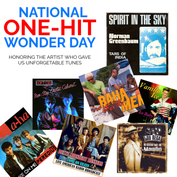 Modèle White Collage National One-hit Wonder Day Instagram Post ...