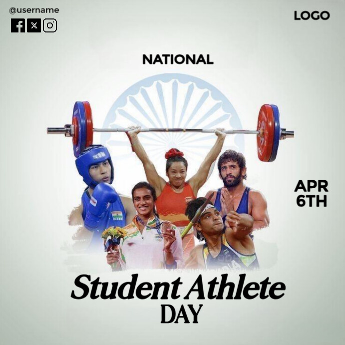 Copy of White Collage National Student Athlete Day Design Instagram ...