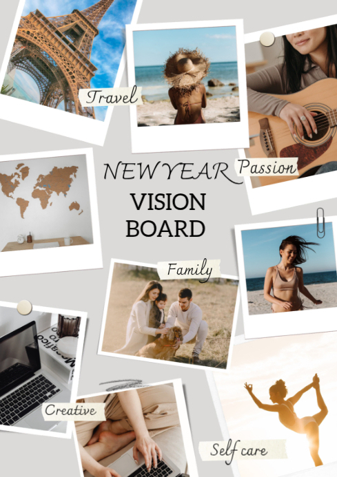 White Collage New Year Vision Template | PosterMyWall
