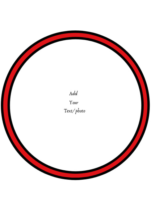 White Collage Red Circle Frame A4-Vorlage | PosterMyWall