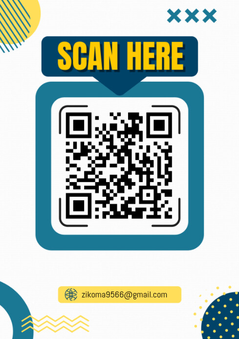 Plantilla de White Collage Scan Here , Qr Code A4 | PosterMyWall