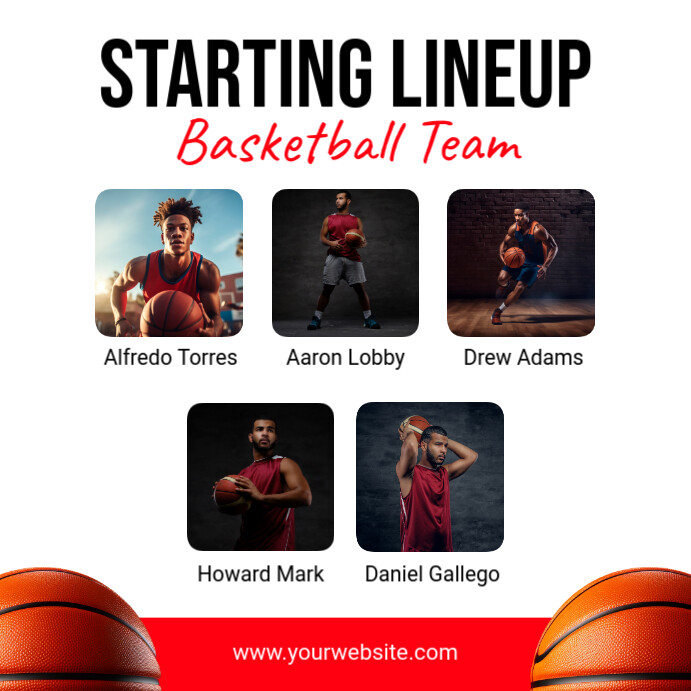 White Collage Starting Lineup Instagram Post Template | PosterMyWall