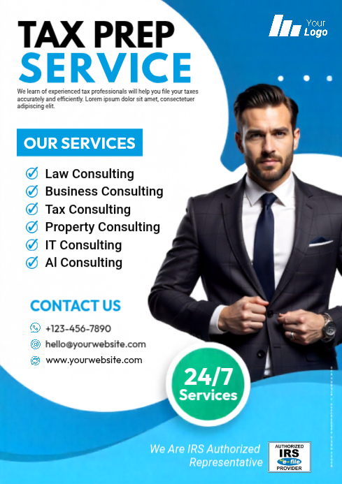White Collage Tax Prep Services A4 Template | PosterMyWall