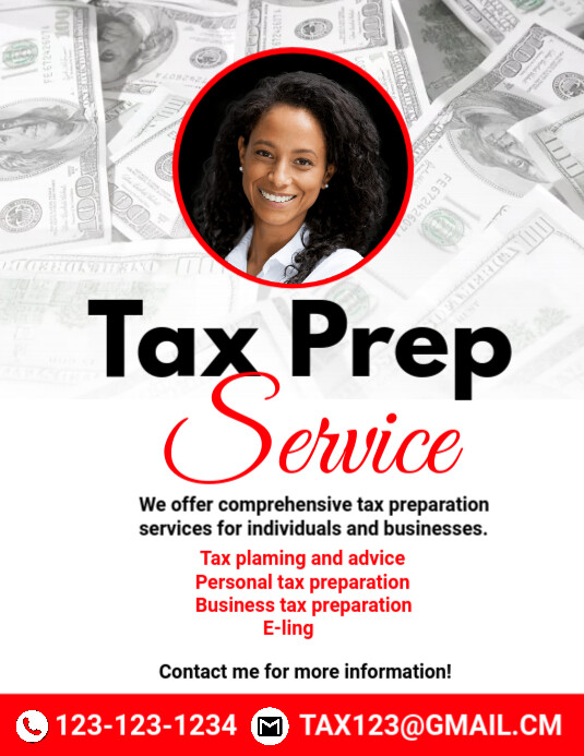Copy of White Collage Tax Prep Services Flyer (us Letter) | PosterMyWall