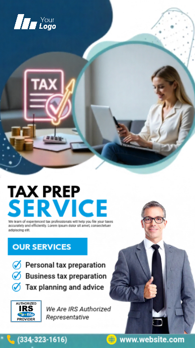 White Collage Tax Prep Services Instagram Story Template | PosterMyWall