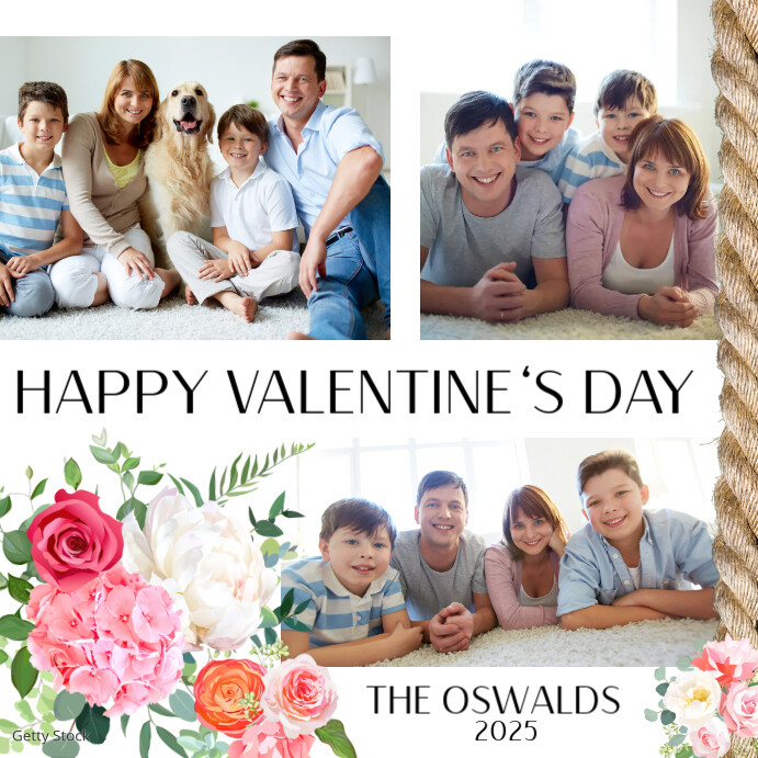 White Collage Valentine’s Digital Card Insta Instagram Post Template ...