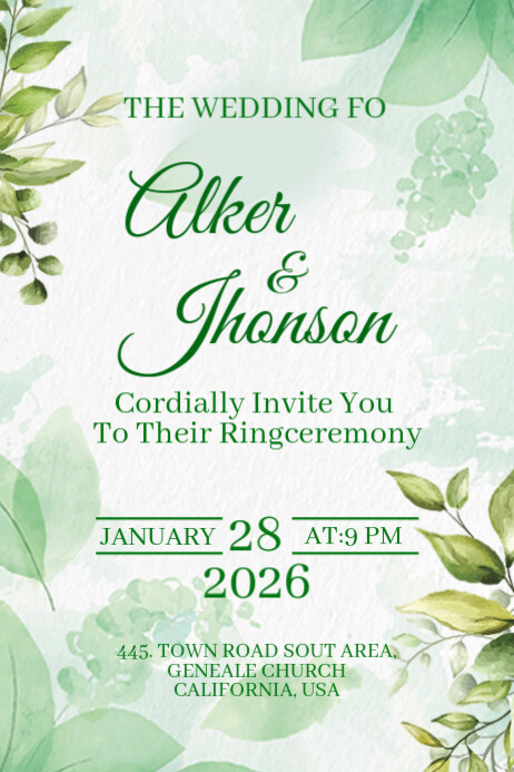 White Collage Weeding Ceremony Poster Template | PosterMyWall