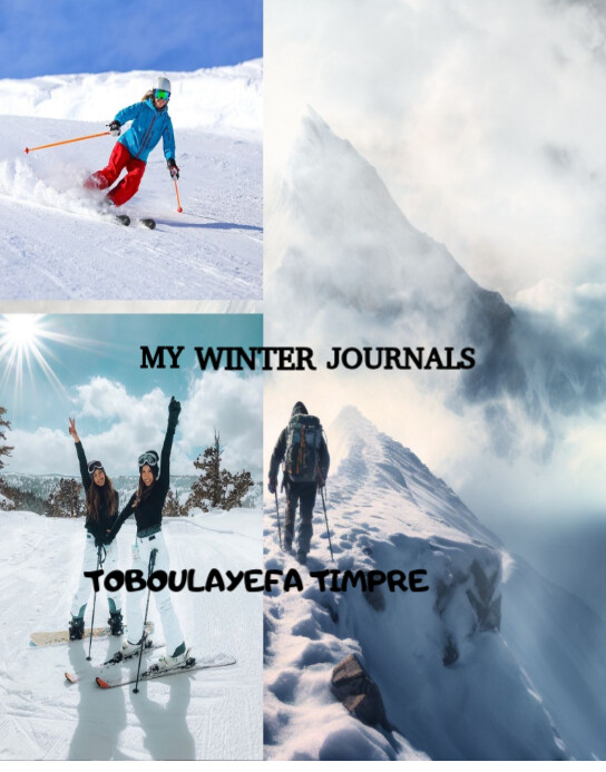 White Collage Winter Journal Catalogue Poster/wallboard Template ...