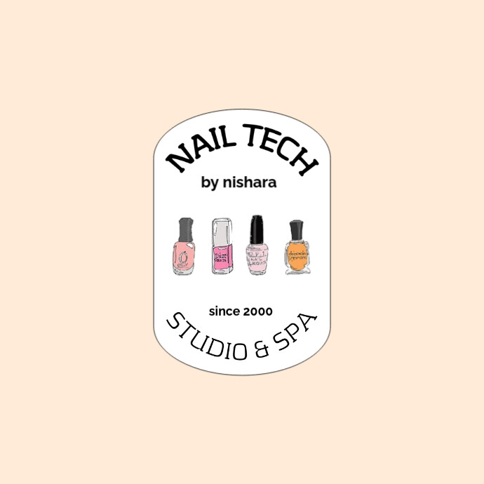 white color modern and minimal nail tech logo Template | PosterMyWall