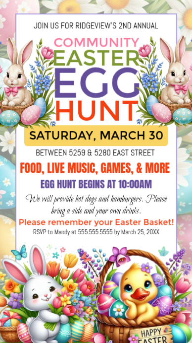 Easter Egg Hunt Event Template | PosterMyWall