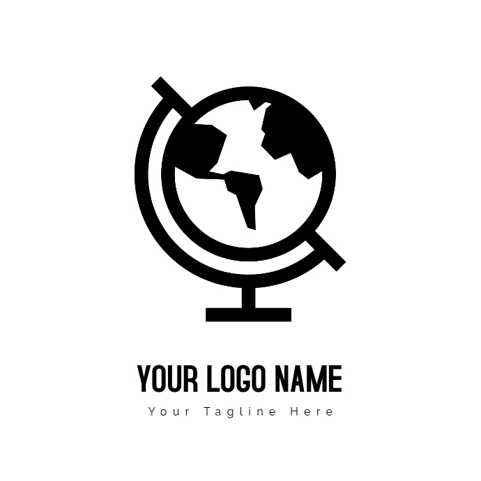 White Computer Icons Geography Logo Template | PosterMyWall