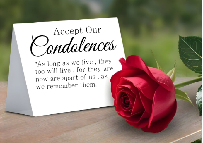 White Condolence Message A4 Template | PosterMyWall