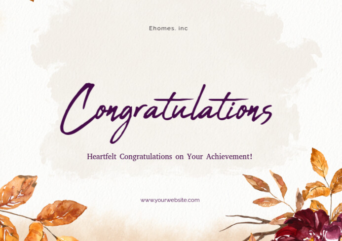 Plantilla de White Congratulations A4 | PosterMyWall