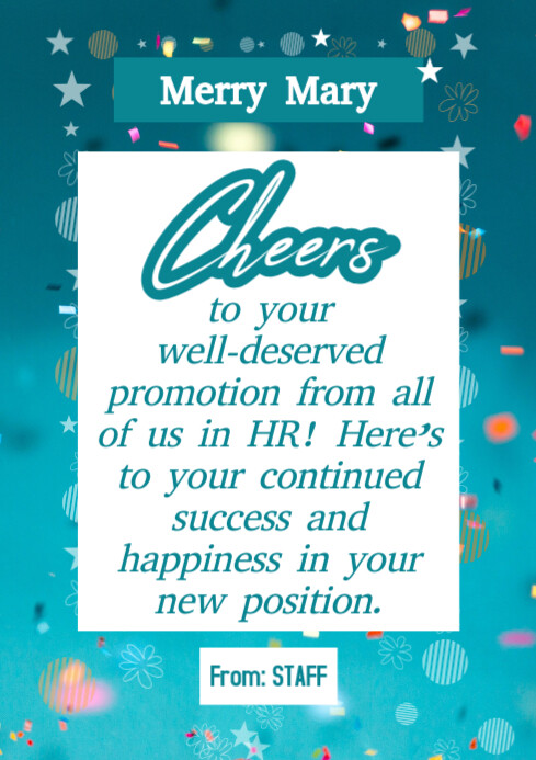 White Congratulations On Your Promotion Template Flyer A4 | PosterMyWall