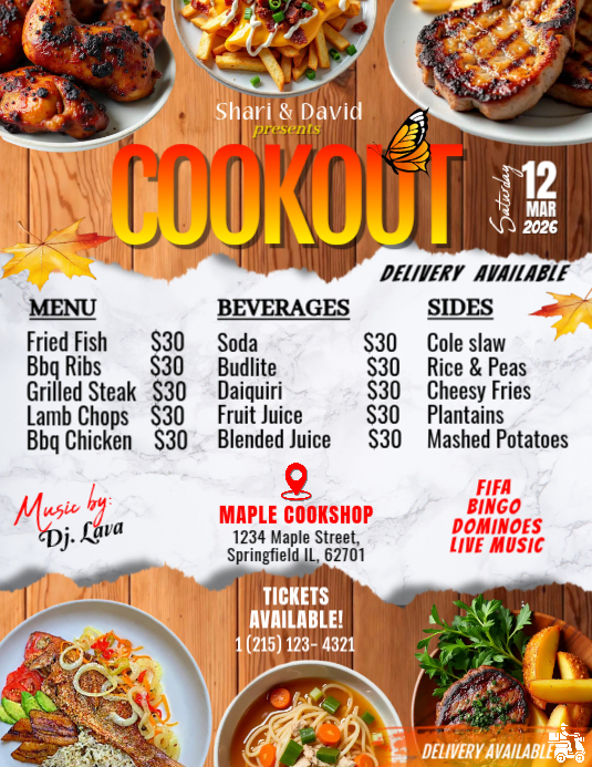 White Cookout Event Flyer Menu with Prices Grill and Chill Template ...