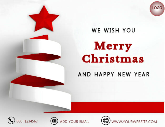 White Corporate Christmas Card Design Flyer (us Letter) Template ...