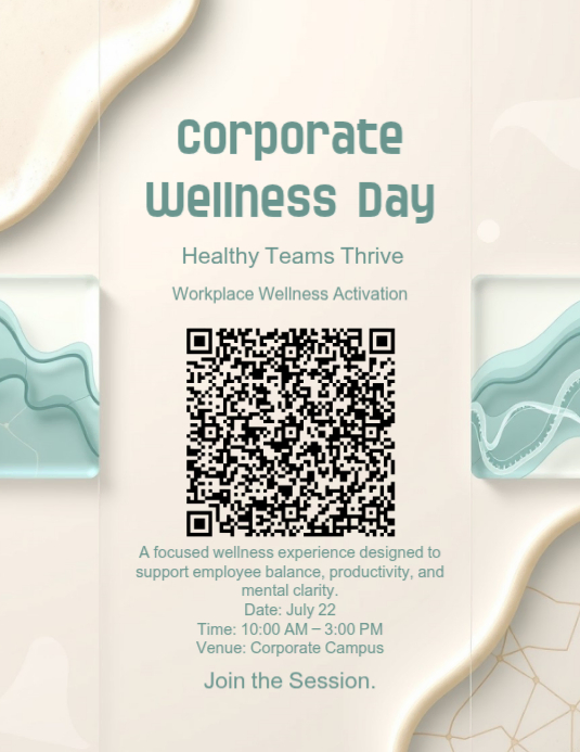 White Corporate Wellness Event Flyer Template | PosterMyWall