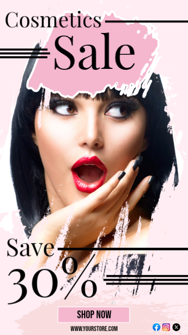 White Cosmetics Sale Instagram Story Ad Instagram Story Template ...