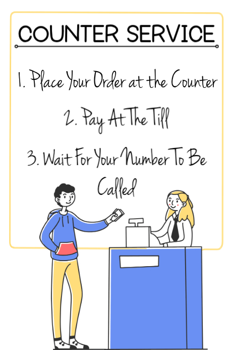 Modèle White Counter Service Instructions Template Poster | PosterMyWall