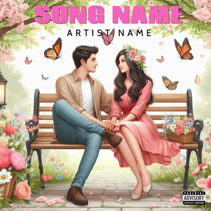 White Couple Love Song Mixtape Album Cover Art Album Cover Template ...