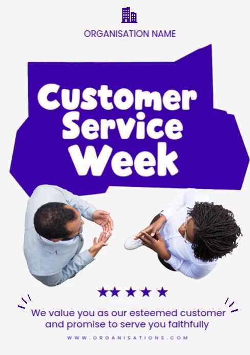 White Customer Service Week Instagram Post Template | PosterMyWall