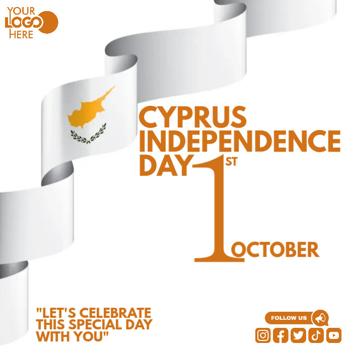 Modèle White Cyprus Independence Day Instagram Post | PosterMyWall