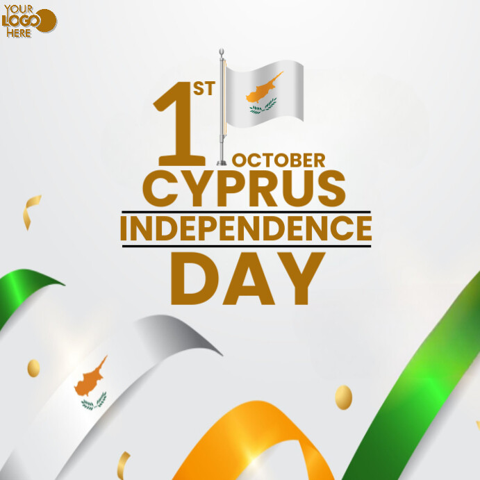 White Cyprus Independence Day Instagram Post Template | PosterMyWall