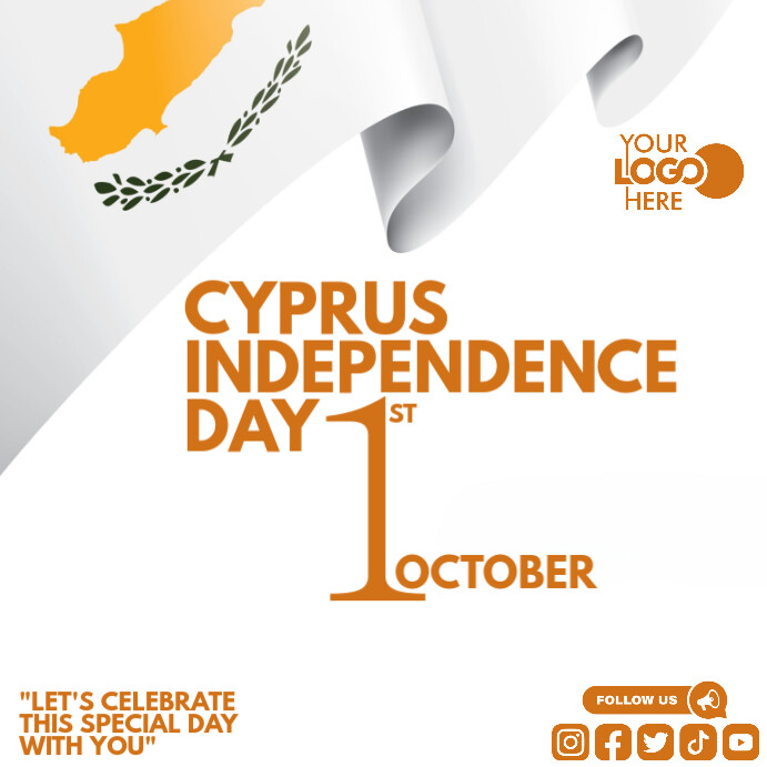 White Cyprus Independence Day Instagram Post Templat | PosterMyWall