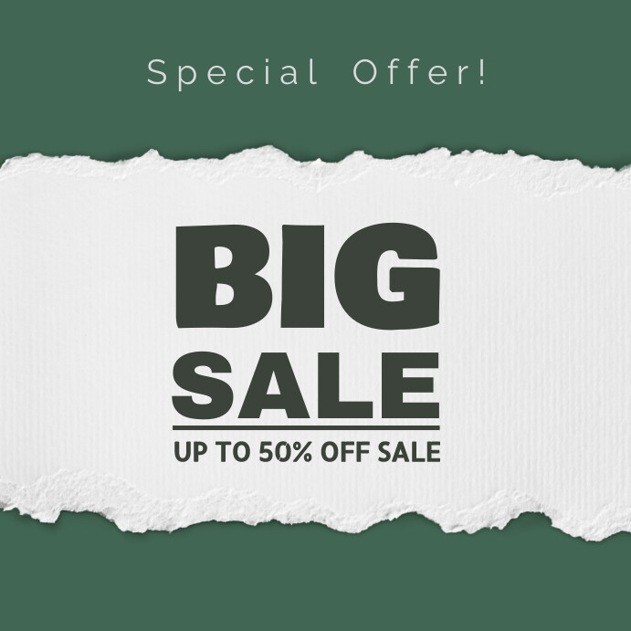White Dark Green Pastel Special Offer Big Sal Template | PosterMyWall