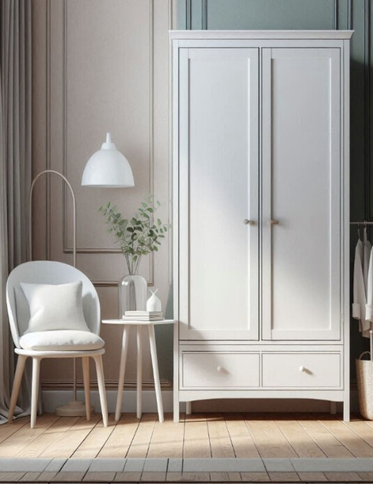 White decorated Wardrobe interior design Template | PosterMyWall