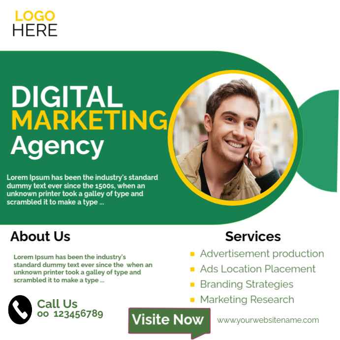 White Digital Marketing Agency Instagram Post Template | PosterMyWall