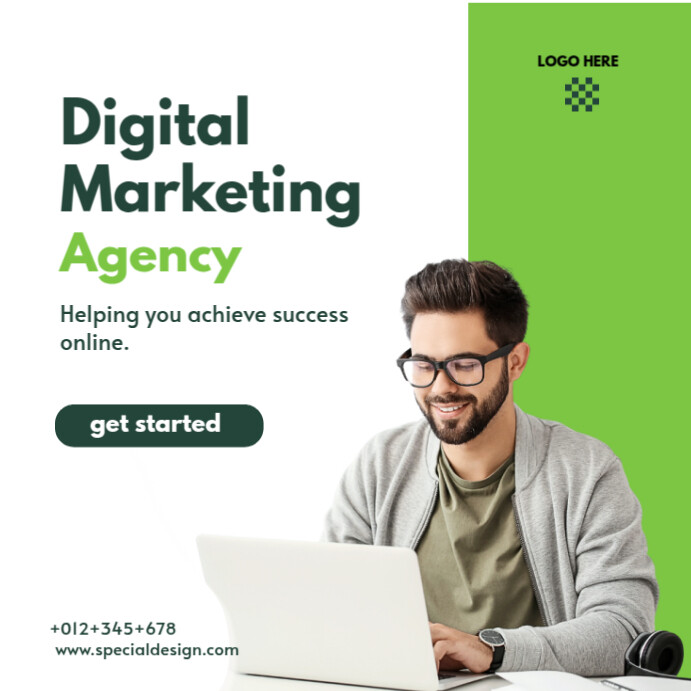 White Digital Marketing Agency Instagram Post Template | PosterMyWall