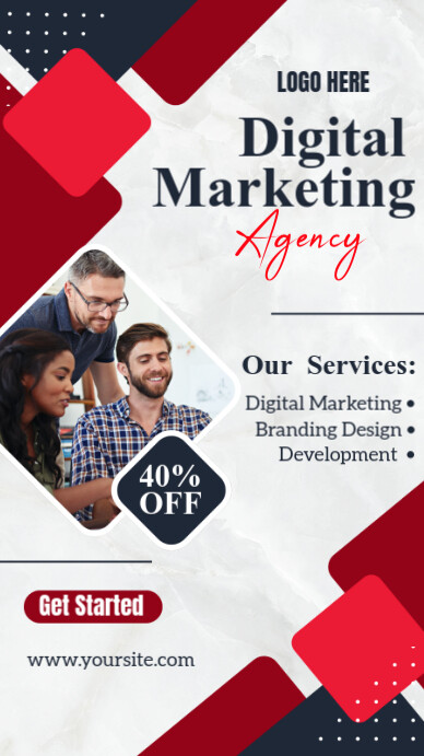 White Digital Marketing Agency Instagram Story Template | PosterMyWall