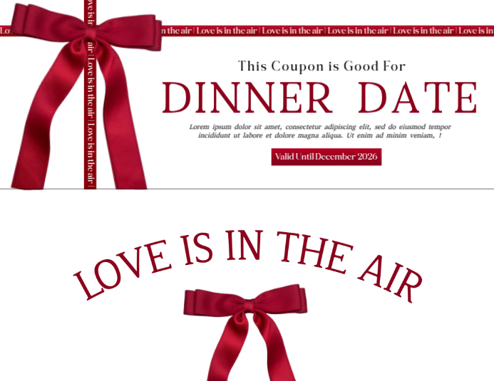 White Dinner Date Coupon Flyer Template | PosterMyWall