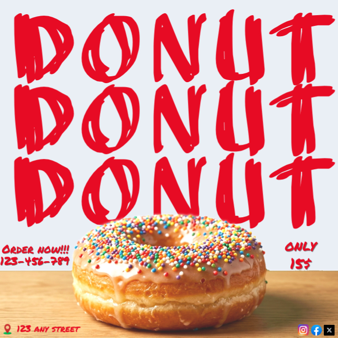 White Donut Ads Instagram Post Template | PosterMyWall