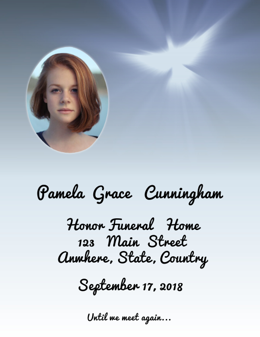 White Dove Funeral Program Cover Template | PosterMyWall