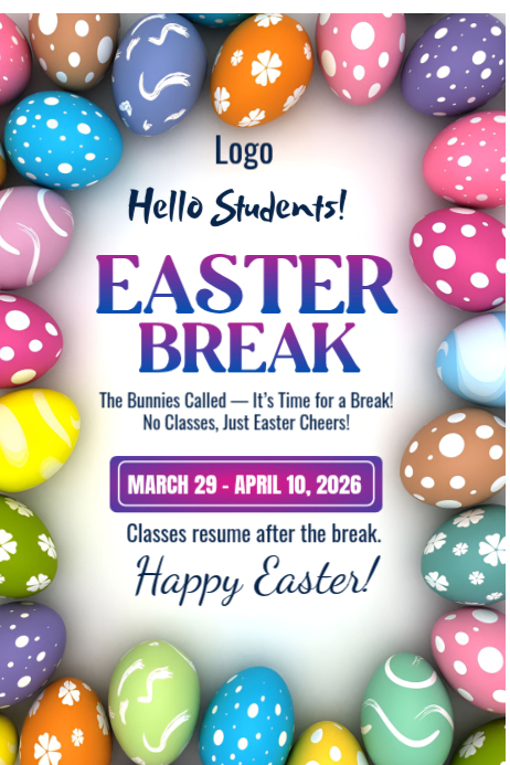 White Easter Break Poster Template | PosterMyWall
