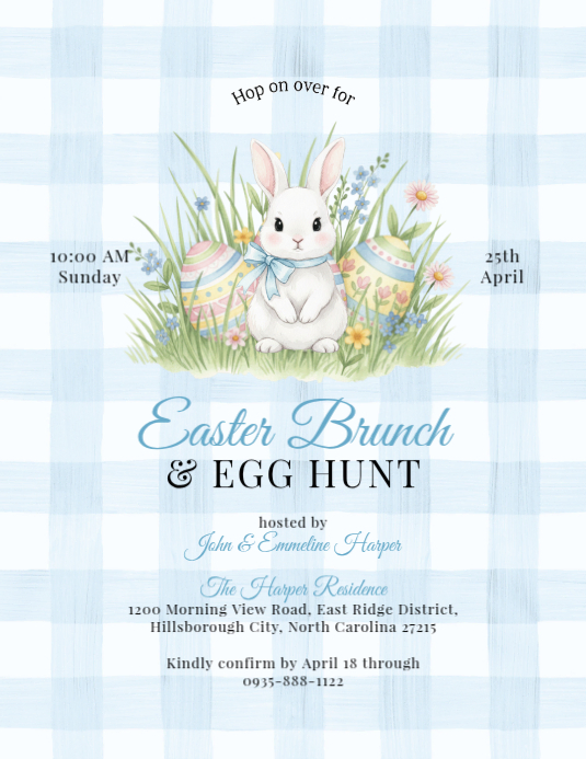 White Easter Brunch Flyer Template | PosterMyWall