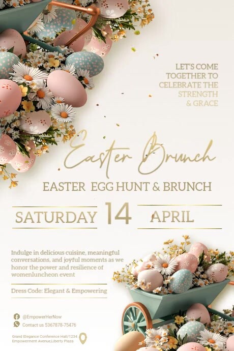 White Easter Brunch Poster Template | PosterMyWall