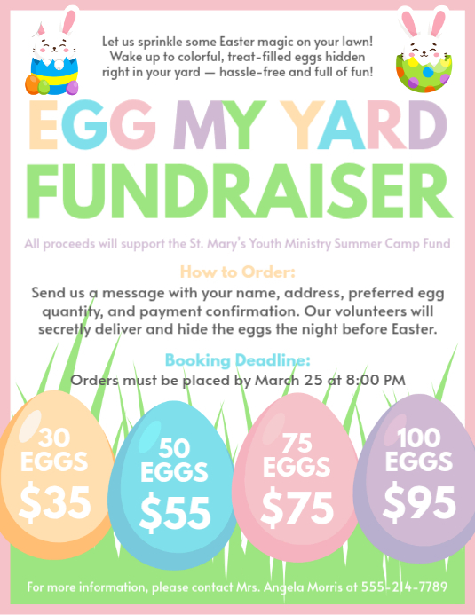 White Easter Egg Fundraiser Flyer Template | PosterMyWall