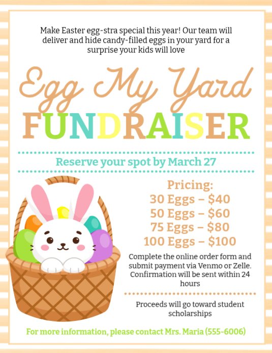 Plantilla de White Easter Egg Fundraiser Flyer | PosterMyWall