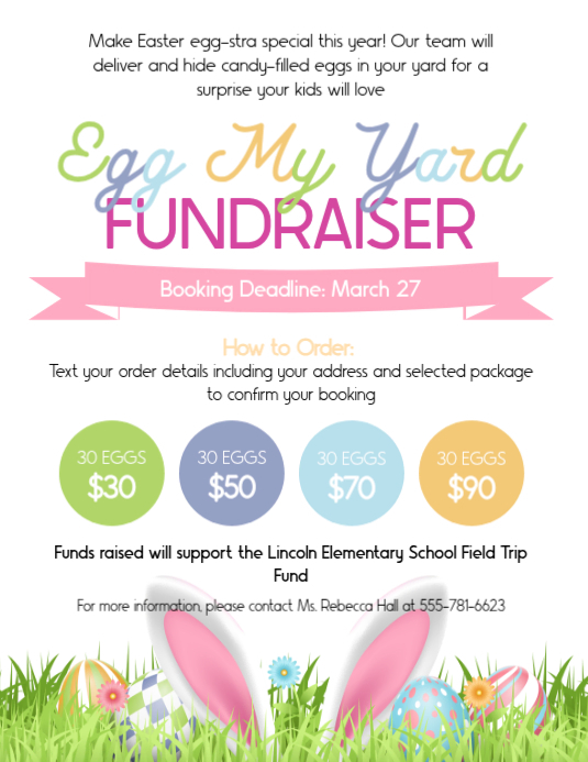 White Easter Egg Hunt Fundraiser Flyer Template | PosterMyWall
