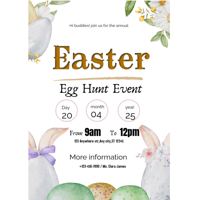 White Easter Instagram Post Template | PosterMyWall
