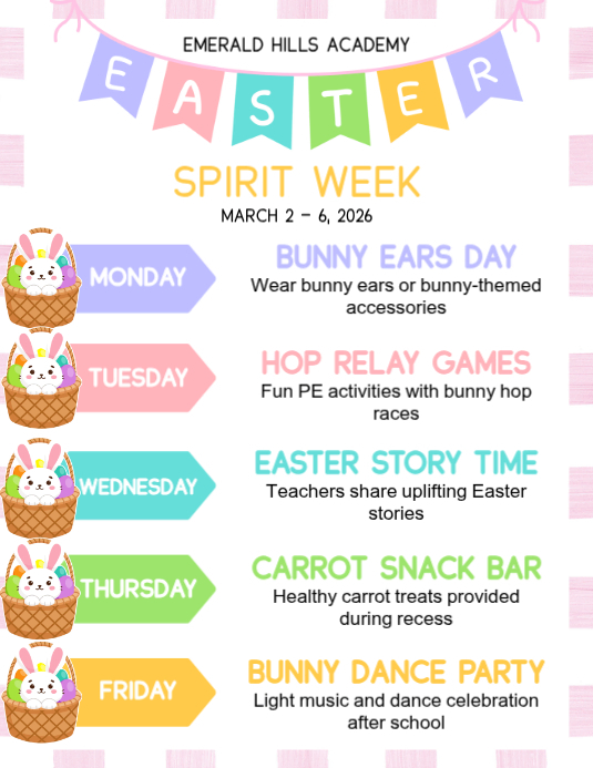 White Easter Spirit Week Flyer Template | PosterMyWall
