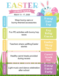 White Easter Spirit Week Flyers Template | PosterMyWall