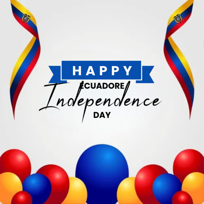 Plantilla de White Ecuador Independence Day Instagram Post | PosterMyWall