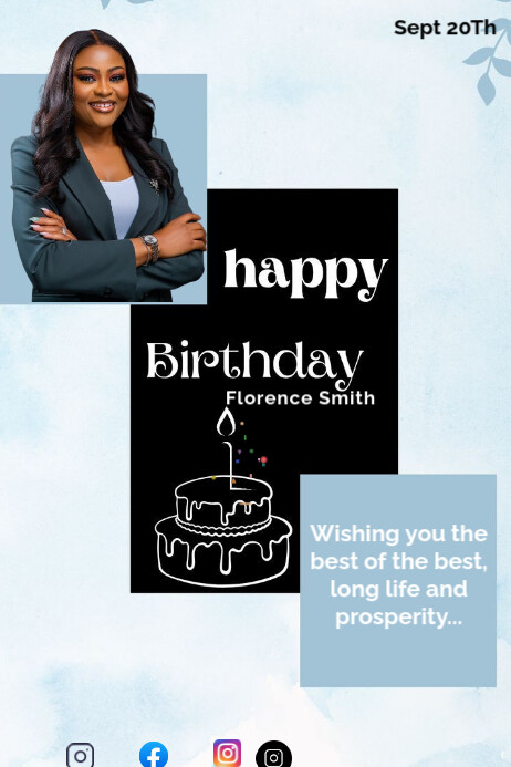 White Editable Birthday Party Flyer Poster Template | PosterMyWall